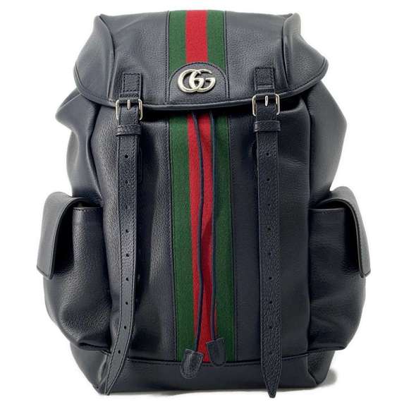 Gucci | Bags | Gucci Gg Logo Sherry Line Rucksack Backpack Navyblack ...